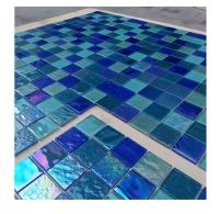 China Glass Pattern Mosaic Swimming Pool Tiles 12 30x30 Dark Blue Ceramic for Room Occasion for sale