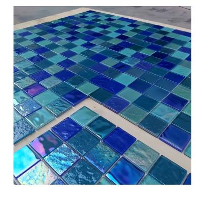 China Glass Pattern Mosaic Swimming Pool Tiles 12 30x30 Dark Blue Ceramic for Room Occasion for sale