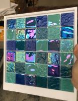 China Glass Pattern Mosaic Swimming Pool Tiles 12 30x30 Dark Blue Ceramic for Room Occasion for sale