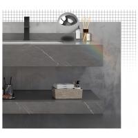 China Hotel Rectangle Quartz Countertops with Square Sink and Bathroom Storage Cabinet for sale