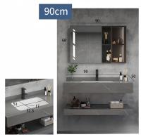 China Hotel Rectangle Quartz Countertops with Square Sink and Bathroom Storage Cabinet for sale