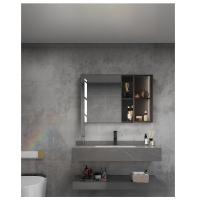 China Hotel Rectangle Quartz Countertops with Square Sink and Bathroom Storage Cabinet for sale