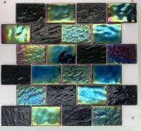 China Blue Iridescent Glass Mosaic Swimming Pool Tile with Polished Sheet Size of 306x306MM for sale