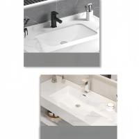 China Modern Simple Design Bathroom Toilet Vanity with Single Sink Mirror Cabinet in White Color for sale