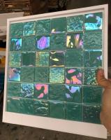 China Sea Blue Wave Glass Mosaic Tile Elevate Your Swimming Pool with Porcelain Villa Style for sale