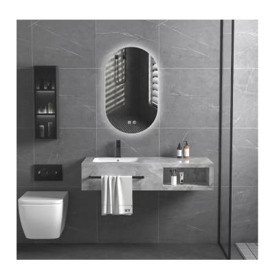 China Sink Unique Waterproof Design Rectangle Vanity Cabinet for SLABS/SINTERSTONE Countertop for sale