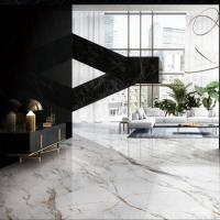 China 1200x2400mm Polished Porcelain Tile for Hotel Lobby Wall and Floor in Carrara White for sale