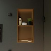 China Classic Gold Bathroom Niche with LED Light and Double Shelf Antibacterial Function for sale
