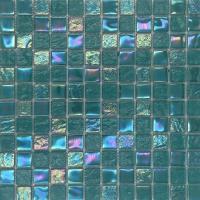 China Iridiscent Crystal Glass Mosaic for Swimming Pool Sheet Size 306x306MM Blue Color Family for sale