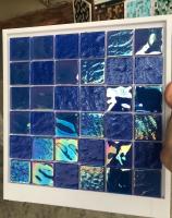 China Crystal Glass Mosaic Tile for Swimming Pool 4mm Thickness Sheet Size 306x306MM Bathroom for sale