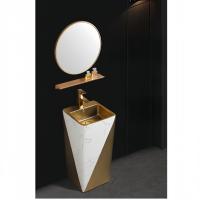 China Dual-Flush Traditional Design Modern Pedestal Sinks with Decorative Backsplash Tiles for sale