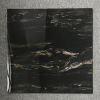 China Acid-Resistant 12x12 Black Marble Look Vitrified Tiles with White Veins for sale