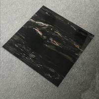 China Acid-Resistant 12x12 Black Marble Look Vitrified Tiles with White Veins for sale