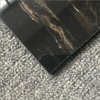China Acid-Resistant 12x12 Black Marble Look Vitrified Tiles with White Veins for sale