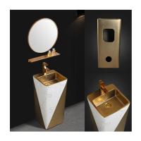 China Dual-Flush Traditional Design Modern Pedestal Sinks with Decorative Backsplash Tiles for sale