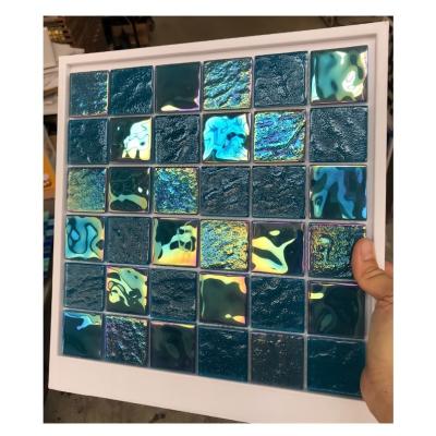 China Polished Crystal Glass Mosaic Sheet Size 306x306MM for Swimming Pools in Bali for sale