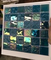 China Polished Crystal Glass Mosaic Sheet Size 306x306MM for Swimming Pools in Bali for sale