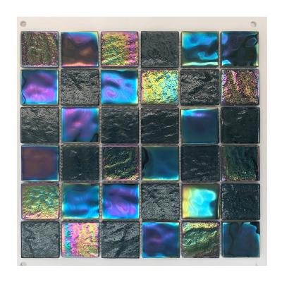 China Glitter Glass Mosaic Tiles for Swimming Pools Modern Design Style 12 Pieces for sale