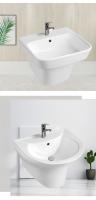 China Slowly Toilet Seat Cover Pedestal Hand Wash Basin for Fancy Dining Room 680x370x830mm for sale