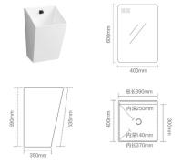 China Half Pedestal Ceramic Wall Hung Bathroom Wash Basin for Environmental Glaze and Home for sale