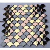 China Interior Tiles Crackle Glass Stainless Steel Mosaic for Swimming Pool Wall Decoration for sale