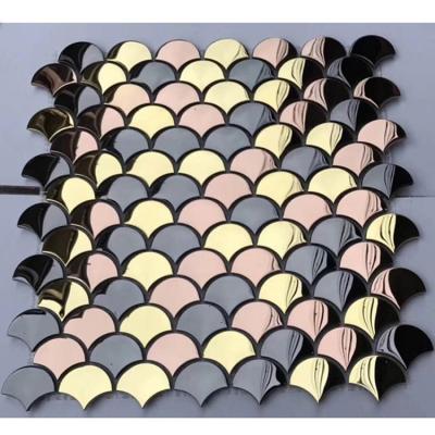 China Interior Tiles Crackle Glass Stainless Steel Mosaic for Swimming Pool Wall Decoration for sale