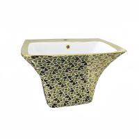 China Custom One Piece Toilet Pedestal Ceramic Sanitary Ware Sink for Luxury Hotel Bathroom for sale