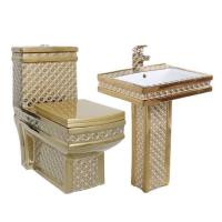 China Custom One Piece Toilet Pedestal Ceramic Sanitary Ware Sink for Luxury Hotel Bathroom for sale