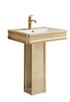 China Custom One Piece Toilet Pedestal Ceramic Sanitary Ware Sink for Luxury Hotel Bathroom for sale