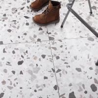 China Artificial Grey Terrazzo Porcelain Floor Tile 600x1200 for Sophisticated Spaces for sale