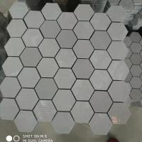 China Europe Style Black and White Hexagone Tile Stone Mosaic Strip 30X30mm for TV Backgroup for sale