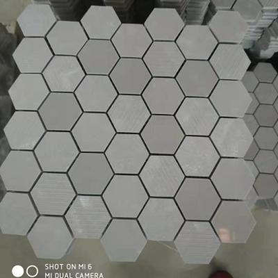 China Europe Style Black and White Hexagone Tile Stone Mosaic Strip 30X30mm for TV Backgroup for sale