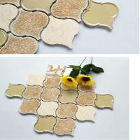 China Foshan Yellow Color Ice Cracked Kitchen Mosaic Backsplash Ceramic Tile for Wall Tiles for sale