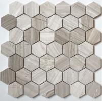 China White Hexagon Calacatta Marble Carrara Mosaic Tiles Sophisticated Bathroom Background for sale
