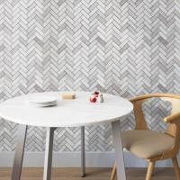 China Hexagon Inlay Bianco Carrara White Grey Cream Broken Wood Marble Onyx Waterjet Floor Tiles for sale