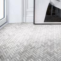 China Hexagon Inlay Bianco Carrara White Grey Cream Broken Wood Marble Onyx Waterjet Floor Tiles for sale