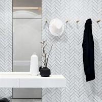 China Hexagon Inlay Bianco Carrara White Grey Cream Broken Wood Marble Onyx Waterjet Floor Tiles for sale