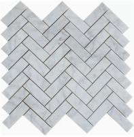China Jazz Mosaic in White Crystal and Carrara White Marble for Interior Floor Decoration for sale