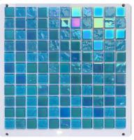 China Bathroom Shower Spa Pool Mosaic with Iridescent Dark Blue Green Rainbow Symphony Tiles for sale