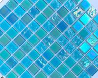 China Bathroom Shower Spa Pool Mosaic with Iridescent Dark Blue Green Rainbow Symphony Tiles for sale