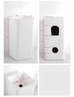 China Modern Rectangular Ceramic Pedestal Wash Basin for Home Hotel and Restaurant Bathroom for sale