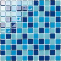 China Wall and Floor Glass Mosaic Tile Technique Glass Blue Swimming Pool Tile Type Borders for sale
