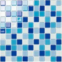 China Wall and Floor Glass Mosaic Tile Technique Glass Blue Swimming Pool Tile Type Borders for sale