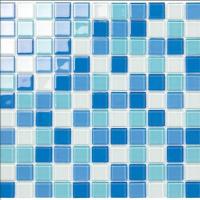 China Wall and Floor Glass Mosaic Tile Technique Glass Blue Swimming Pool Tile Type Borders for sale