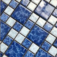 China Stunning Blue Wave Glass Tile for Swimming Pool Tile Mosaic Ceramic Tiles/Granite for sale