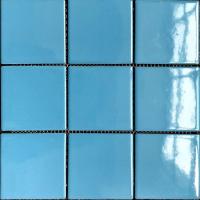 China Blue Ceramic Mosaic Tiles Decorative Pool Tile in Blue Color Family for Swimming Pool for sale