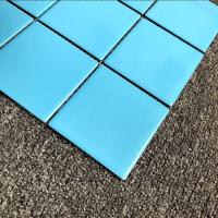 China Blue Ceramic Mosaic Tiles Decorative Pool Tile in Blue Color Family for Swimming Pool for sale