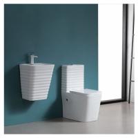 China Home Hotel Restaurant Bathroom Design with Floor Mounted Toilet and Sink Sanitary Ware Set for sale