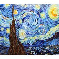 China Wall Decoration Grays Van Gogh Starry Sky Ice Jade Crystal Mosaic Cut Painting Puzzle for sale