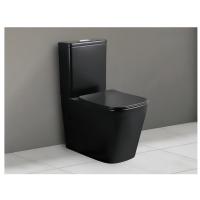 China European Classic Design Matte Black 2 in 1 Ceramic WC Bathroom Toilets Water Set Ware for sale